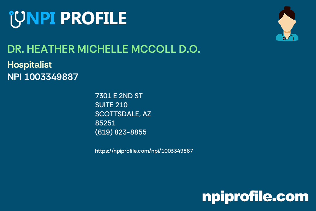 DR. HEATHER MICHELLE MCCOLL D.O. - NPI 1003349887 - Hospitalist in ...