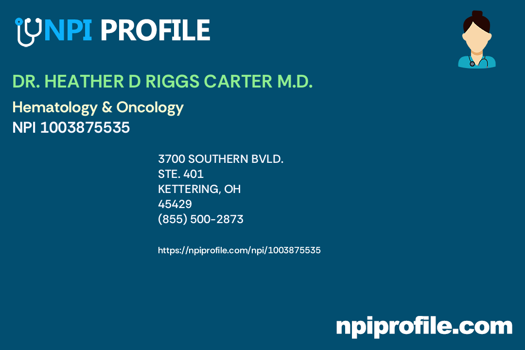 DR. HEATHER D RIGGS CARTER M.D. - NPI 1003875535 - Internal Medicine in ...