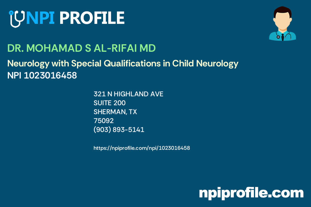 DR. MOHAMAD S AL-RIFAI MD - NPI 1023016458 - Psychiatry & Neurology in ...