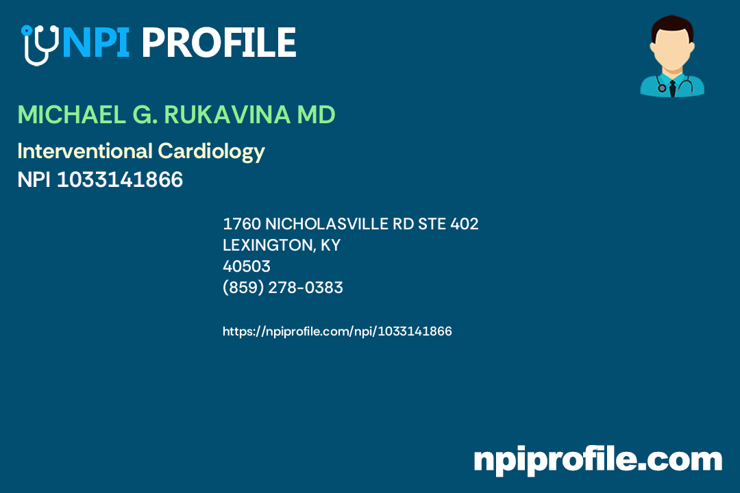 MICHAEL G. RUKAVINA MD - NPI 1033141866 - Internal Medicine in ...