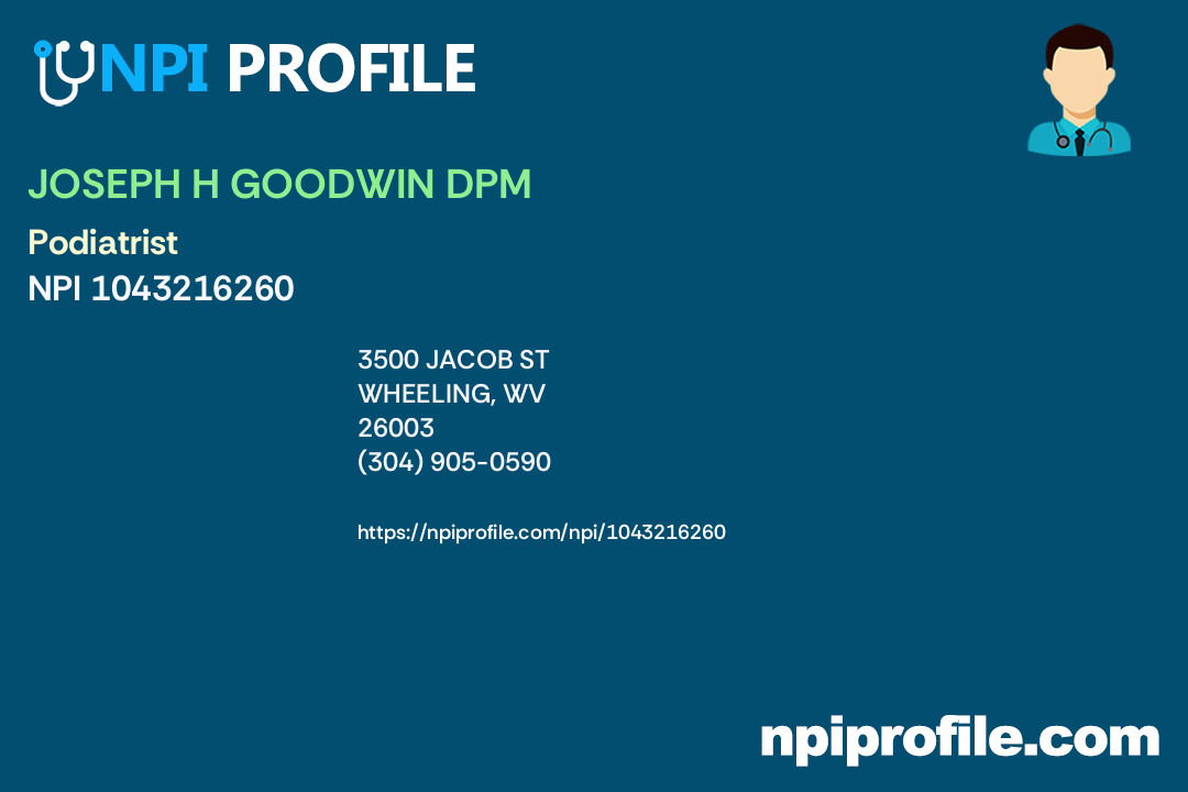JOSEPH H GOODWIN DPM - Accepted Health Plans and Insurance Coverage