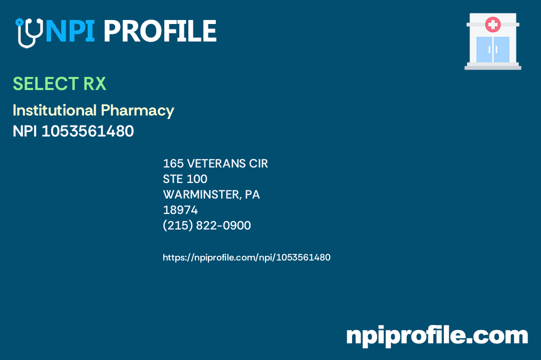 SELECT RX - NPI 1053561480 - Pharmacy in Warminster, PA