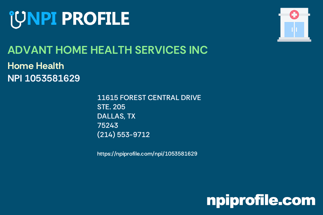 ADVANT HOME HEALTH SERVICES INC - NPI 1053581629 - Home Health in ...