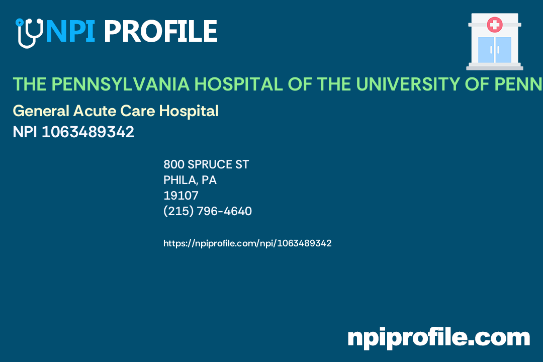 THE PENNSYLVANIA HOSPITAL OF THE UNIVERSITY OF PENNSYLVANIA HEALTH SYS ...