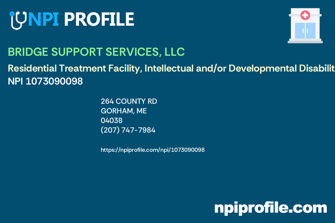 BRIDGE SUPPORT SERVICES, LLC - NPI 1073090098 - Residential Treatment ...