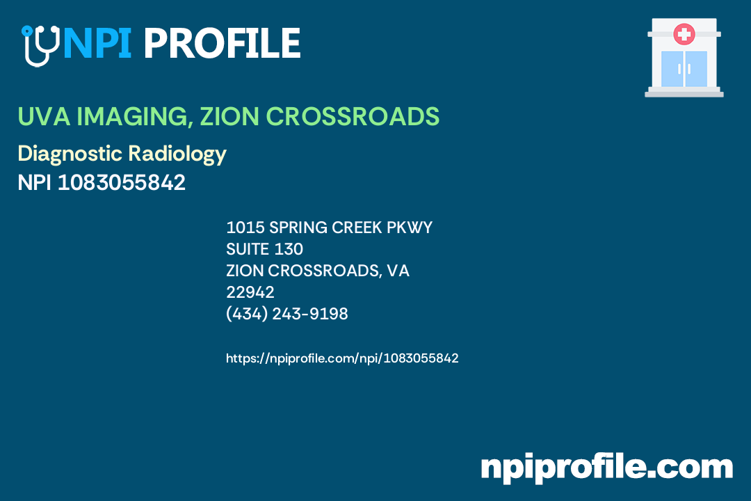 UVA IMAGING, ZION CROSSROADS - NPI 1083055842 - Radiology in Zion ...