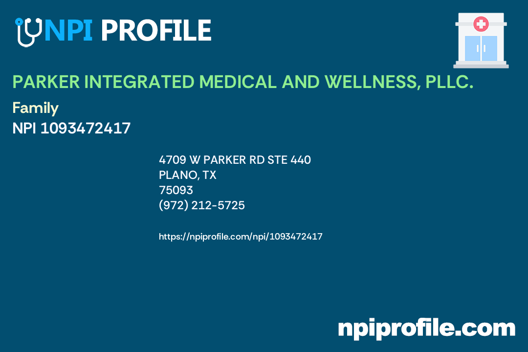 PARKER INTEGRATED MEDICAL AND WELLNESS, PLLC. - Accepted Health Plans ...