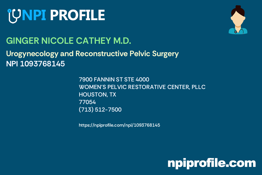 GINGER NICOLE CATHEY M.D. - NPI 1093768145 - Obstetrics & Gynecology in ...