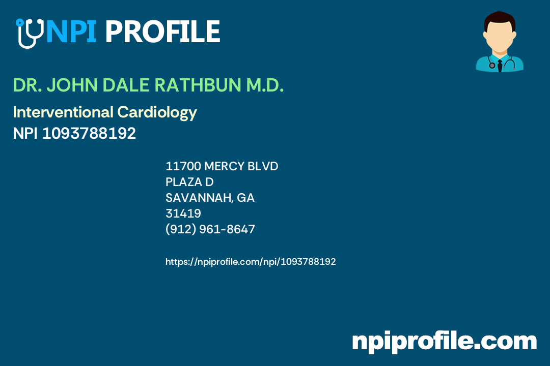 DR. JOHN DALE RATHBUN M.D. - NPI 1093788192 - Internal Medicine in ...