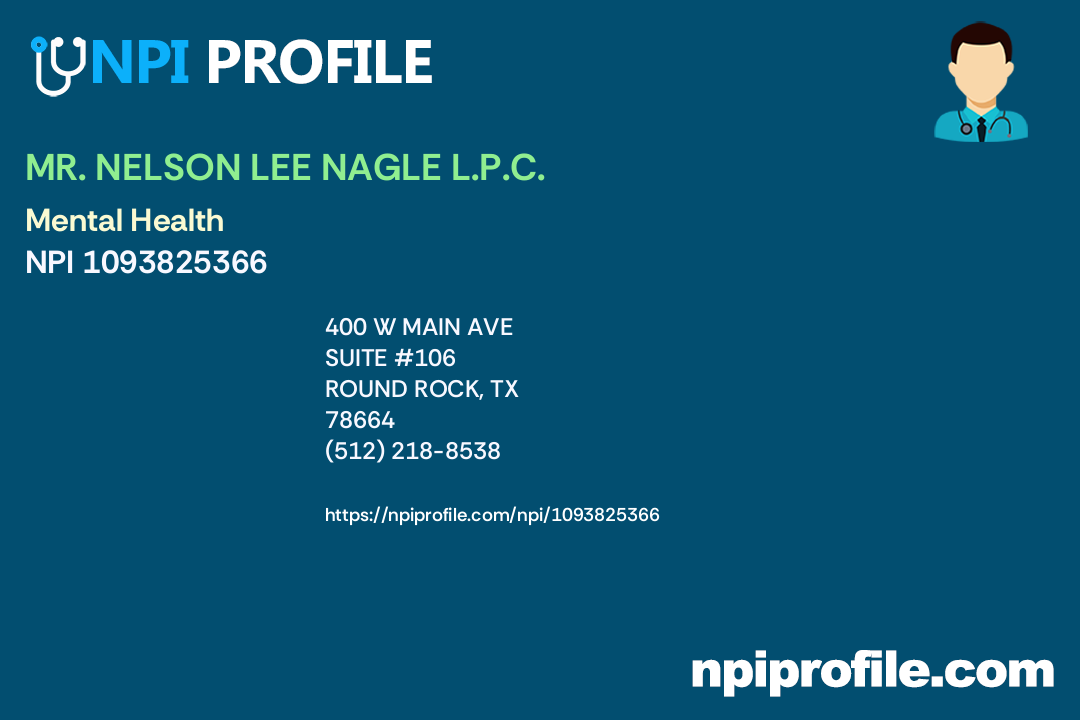 MR. NELSON LEE NAGLE L.P.C. - Accepted Health Plans and Insurance Coverage
