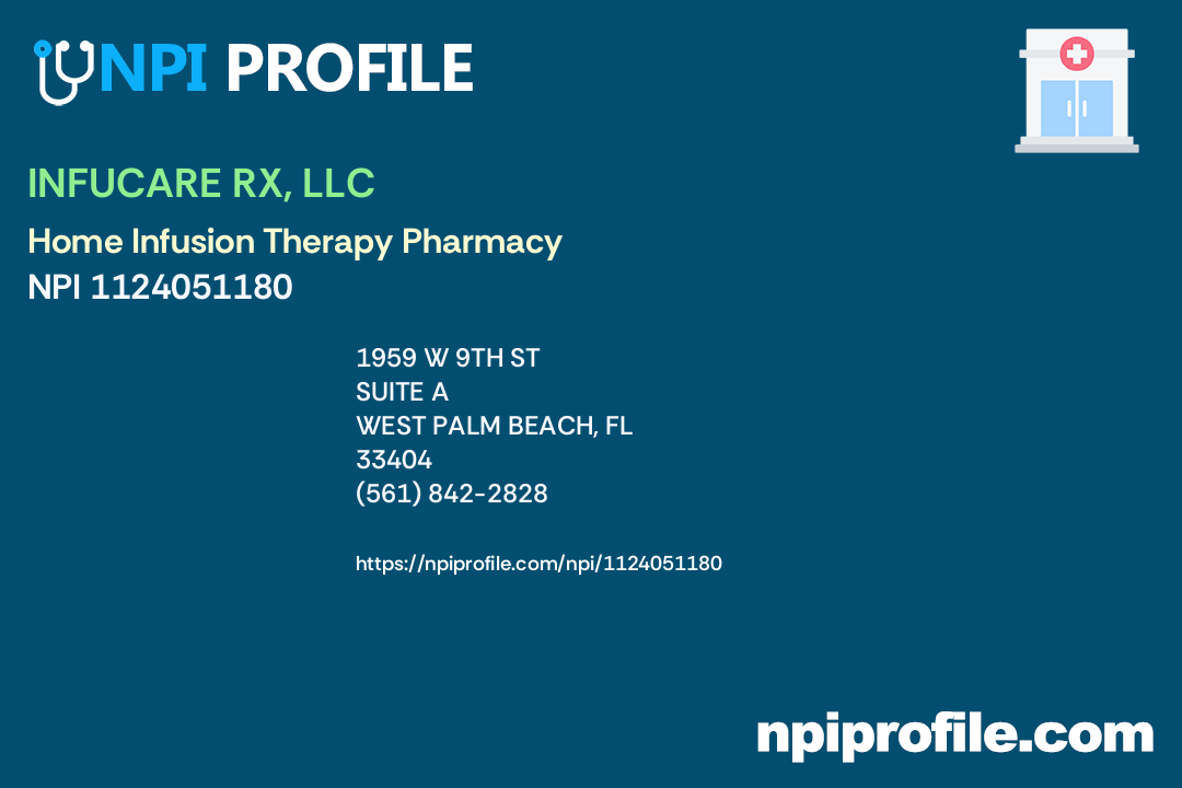 INFUCARE RX, LLC - NPI 1124051180 - Pharmacy in West Palm Beach, FL
