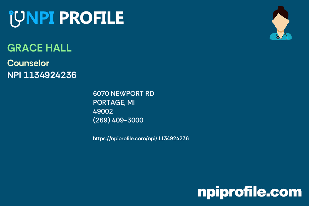GRACE SHANNON - NPI 1134924236 - Counselor in Portage, MI