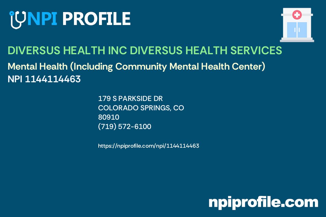 DIVERSUS HEALTH INC DIVERSUS HEALTH SERVICES - NPI 1144114463 - Clinic ...