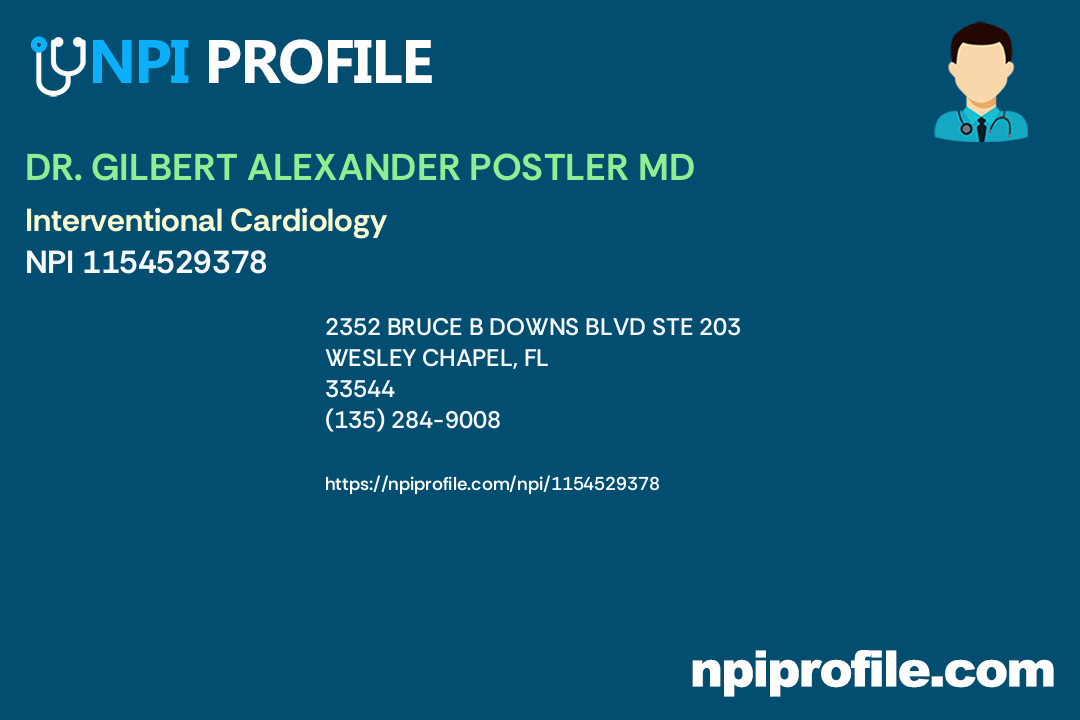 DR. GILBERT ALEXANDER POSTLER MD - NPI 1154529378 - Internal Medicine ...