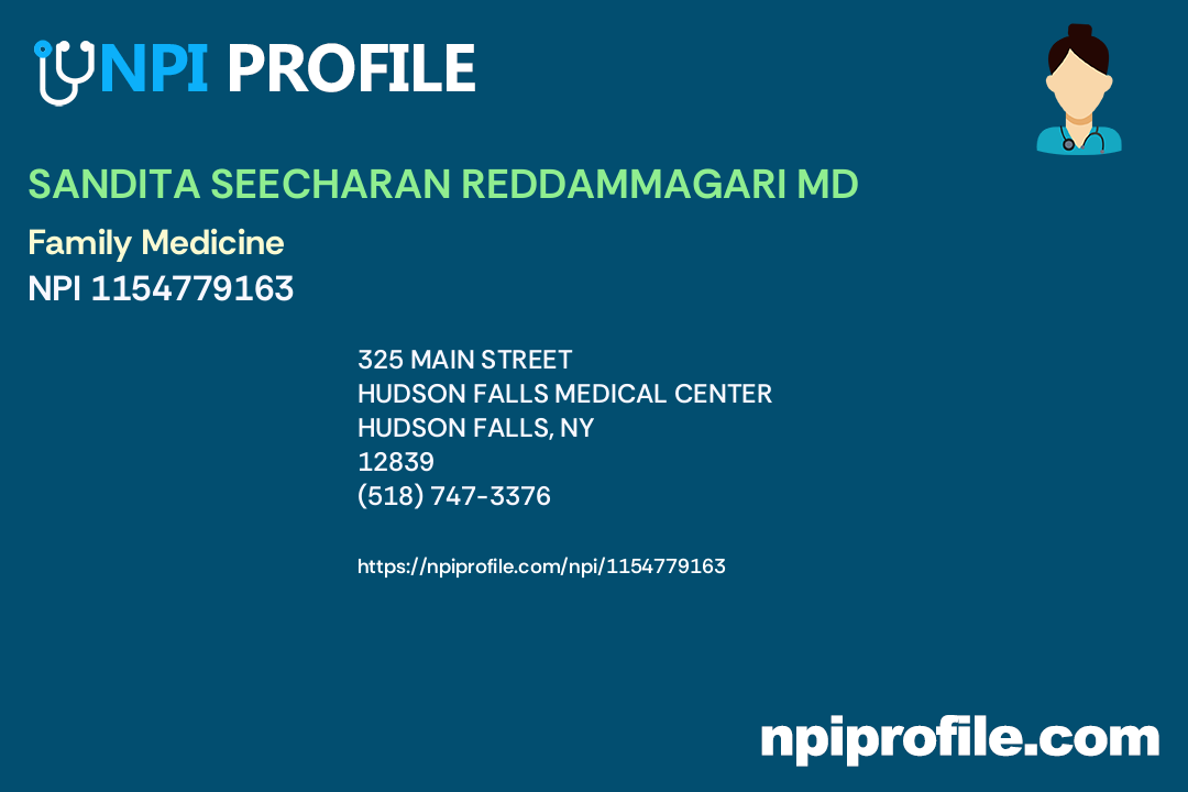 SANDITA SEECHARAN MD - NPI 1154779163 - Family Medicine in Hudson Falls, NY