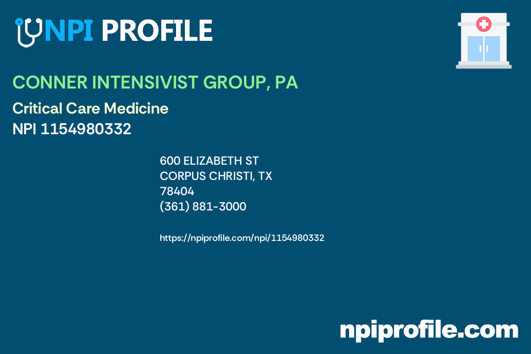 CONNER INTENSIVIST GROUP, PA - NPI 1154980332 - Internal Medicine in ...