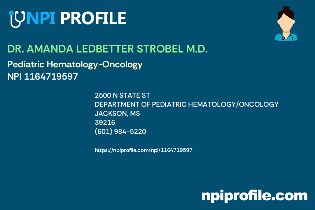 DR. AMANDA LEDBETTER STROBEL M.D. - NPI 1164719597 - Pediatrics in ...