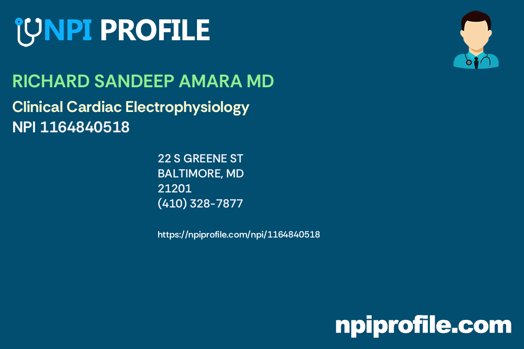 RICHARD SANDEEP AMARA MD - NPI 1164840518 - Internal Medicine in ...
