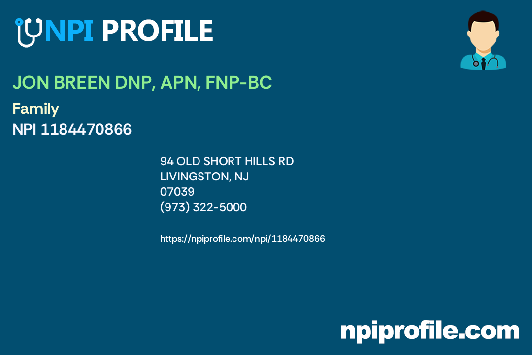 JON BREEN DNP, APN, FNP-BC - NPI 1184470866 - Nurse Practitioner in ...