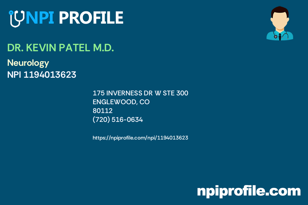 DR. KEVIN PATEL M.D. - NPI 1194013623 - Psychiatry & Neurology in ...