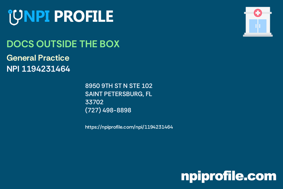 DOCS OUTSIDE THE BOX - NPI 1194231464 - General Practice in Saint ...