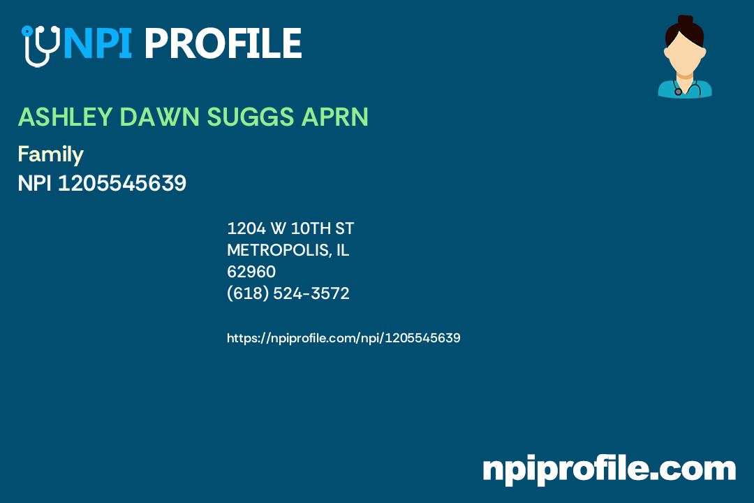 ASHLEY DAWN SUGGS APRN - NPI 1205545639 - Nurse Practitioner in ...