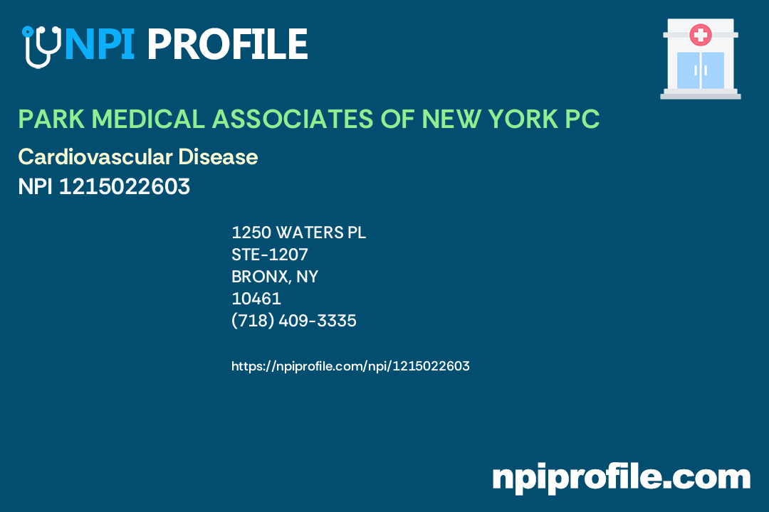 PARK MEDICAL ASSOCIATES OF NEW YORK PC - NPI 1215022603 - Internal ...