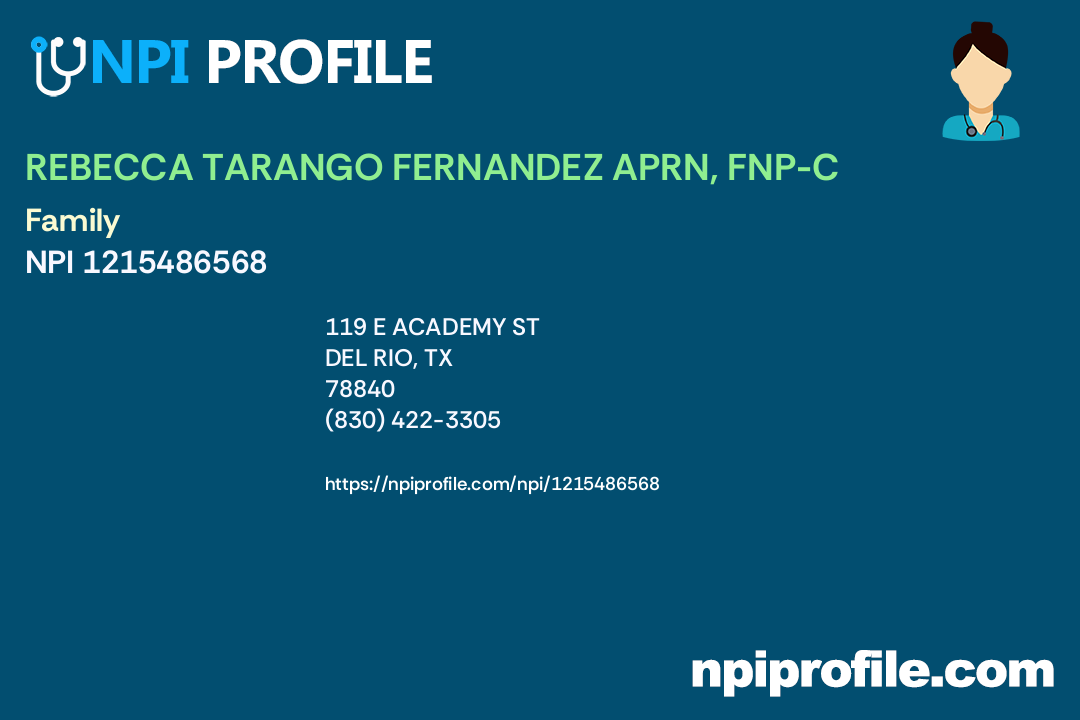 REBECCA TARANGO FERNANDEZ APRN, FNP-C - NPI 1215486568 - Nurse ...