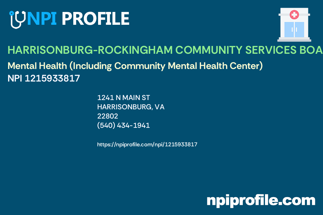 HARRISONBURG-ROCKINGHAM COMMUNITY SERVICES BOARD - NPI 1215933817 ...