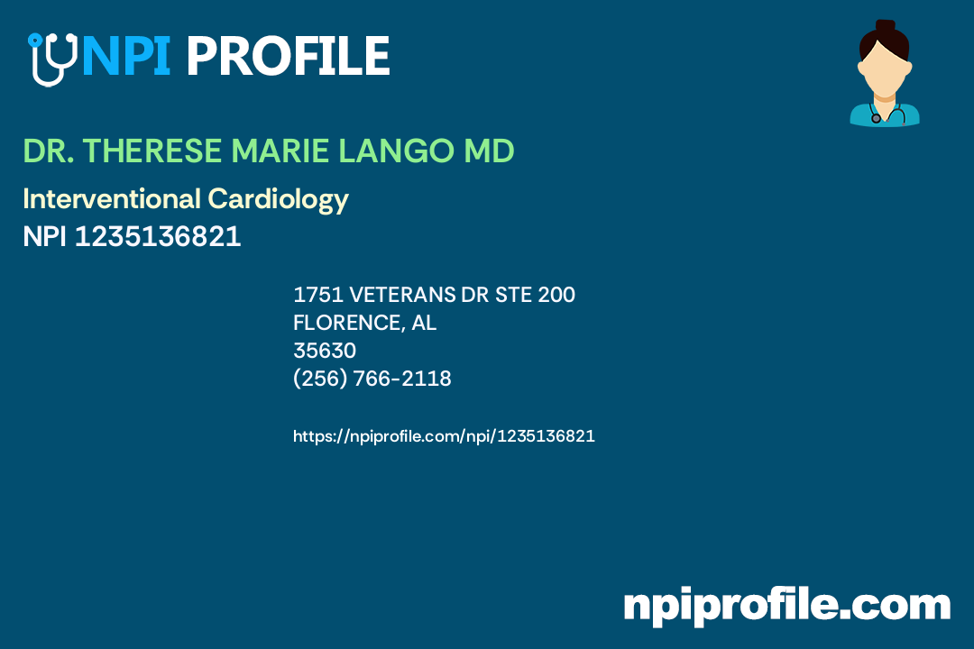 DR. THERESE MARIE LANGO MD - NPI 1235136821 - Internal Medicine in ...