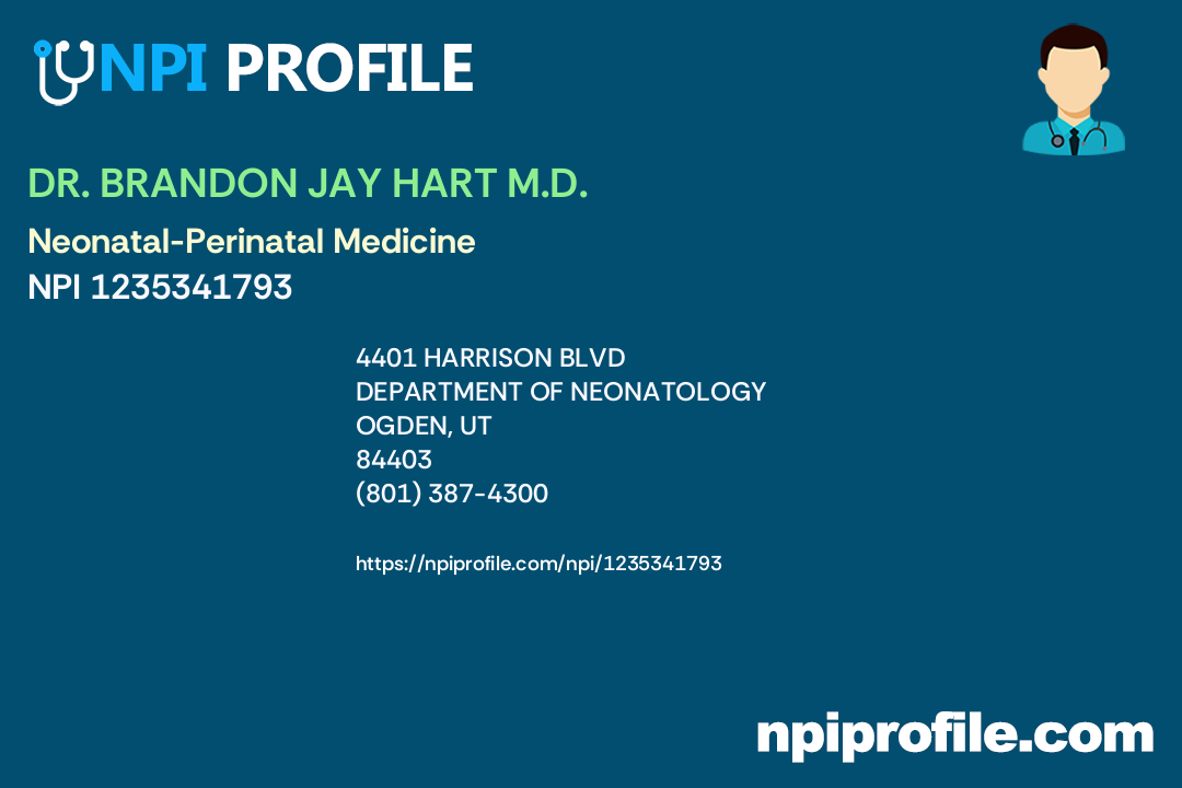 DR. BRANDON JAY HART M.D. - NPI 1235341793 - Pediatrics in Ogden, UT