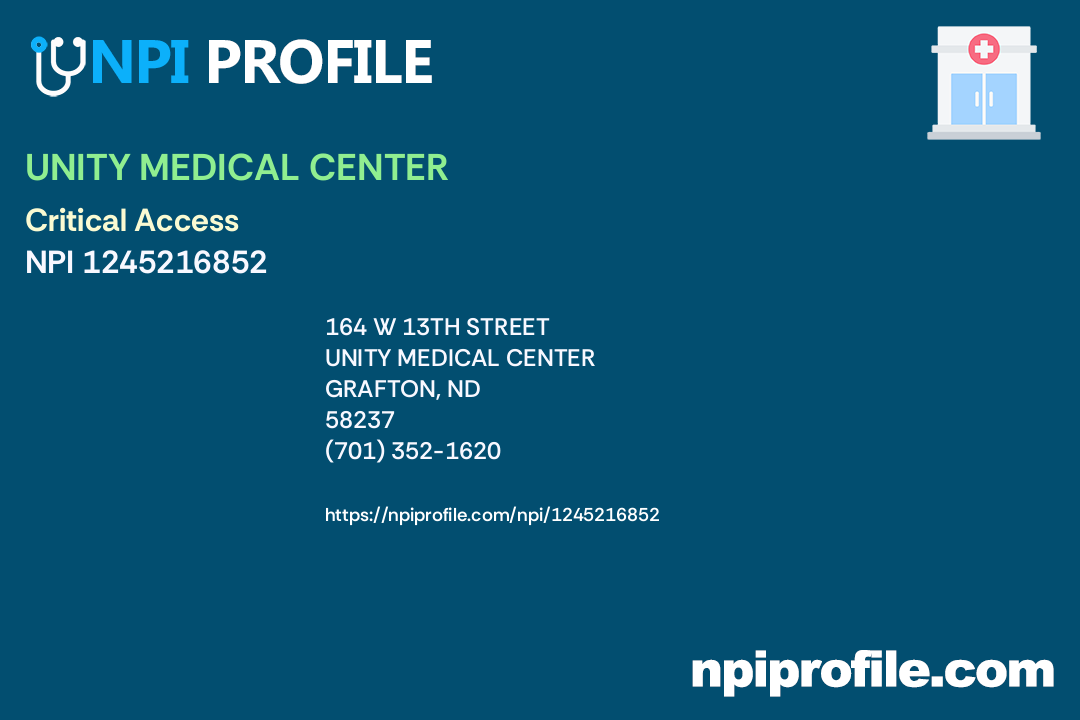 UNITY MEDICAL CENTER - NPI 1245216852 - General Acute Care Hospital in ...