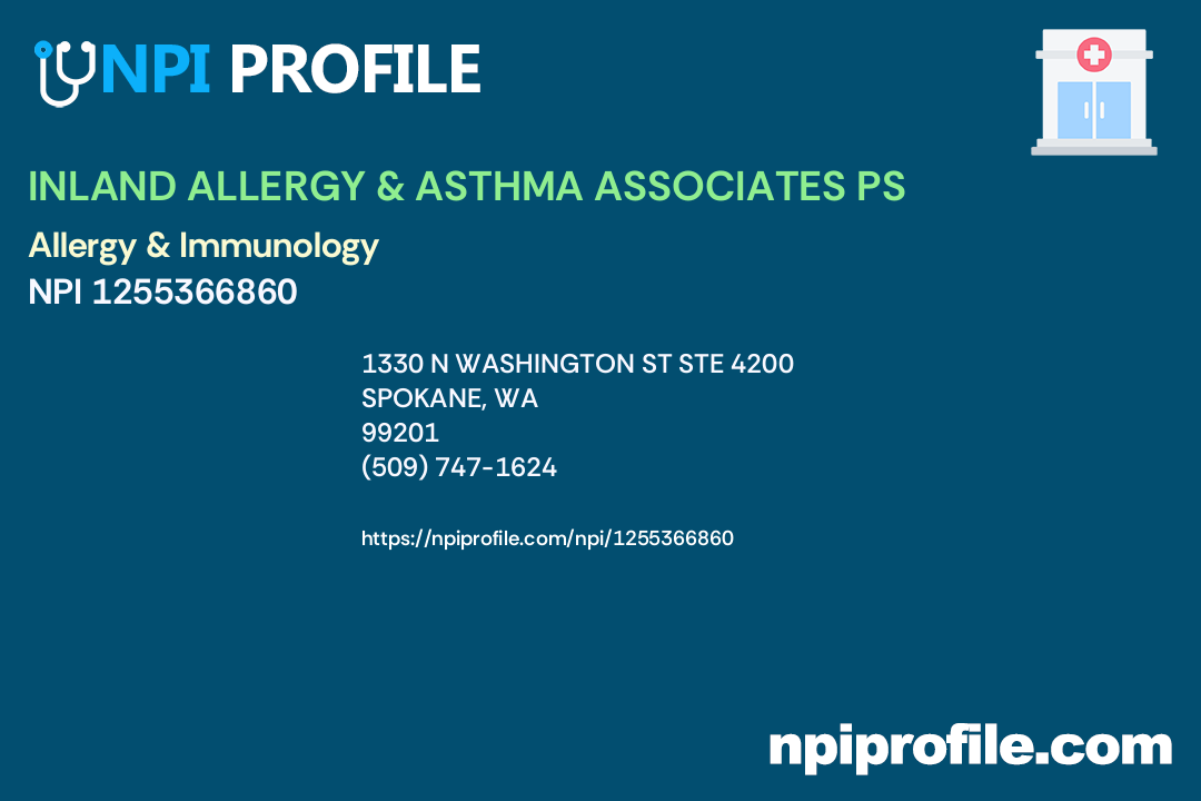 INLAND ALLERGY & ASTHMA ASSOCIATES PS - NPI 1255366860 - Allergy ...