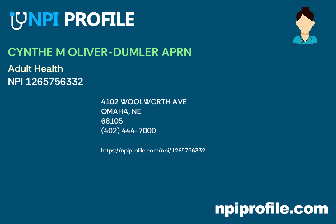 CYNTHE M OLIVER-DUMLER APRN - NPI 1265756332 - Nurse Practitioner in ...