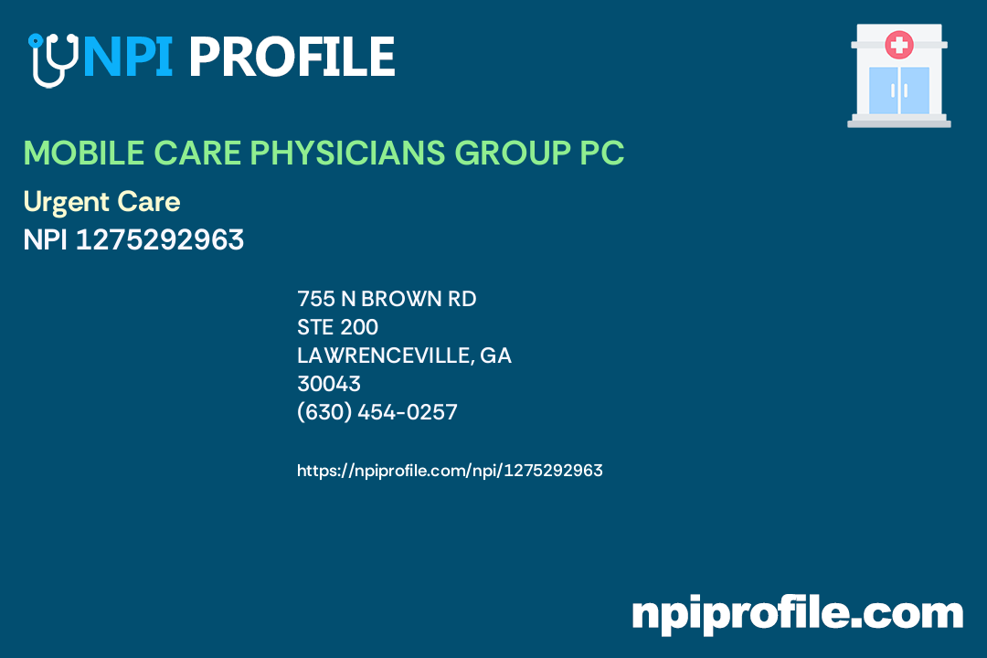 MOBILE CARE PHYSICIANS GROUP PC - NPI 1275292963 - Clinic/Center in ...
