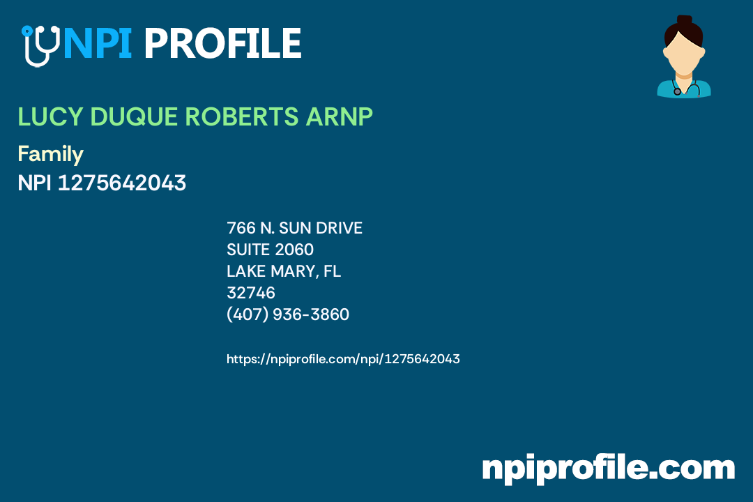 LUCY DUQUE ROBERTS ARNP - Prescription History