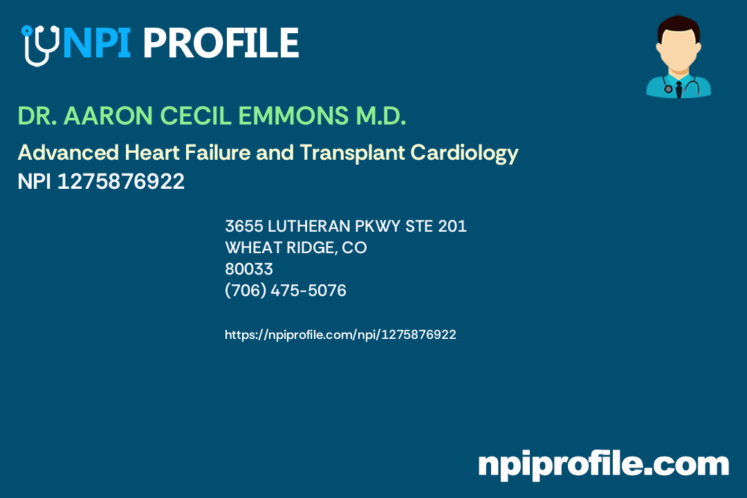 DR. AARON CECIL EMMONS M.D. - NPI 1275876922 - Internal Medicine in ...