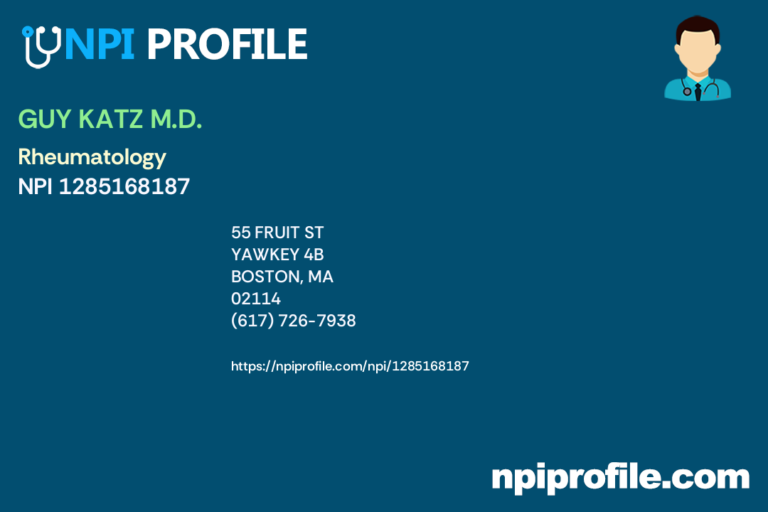 GUY KATZ M.D. - NPI 1285168187 - Internal Medicine in Boston, MA
