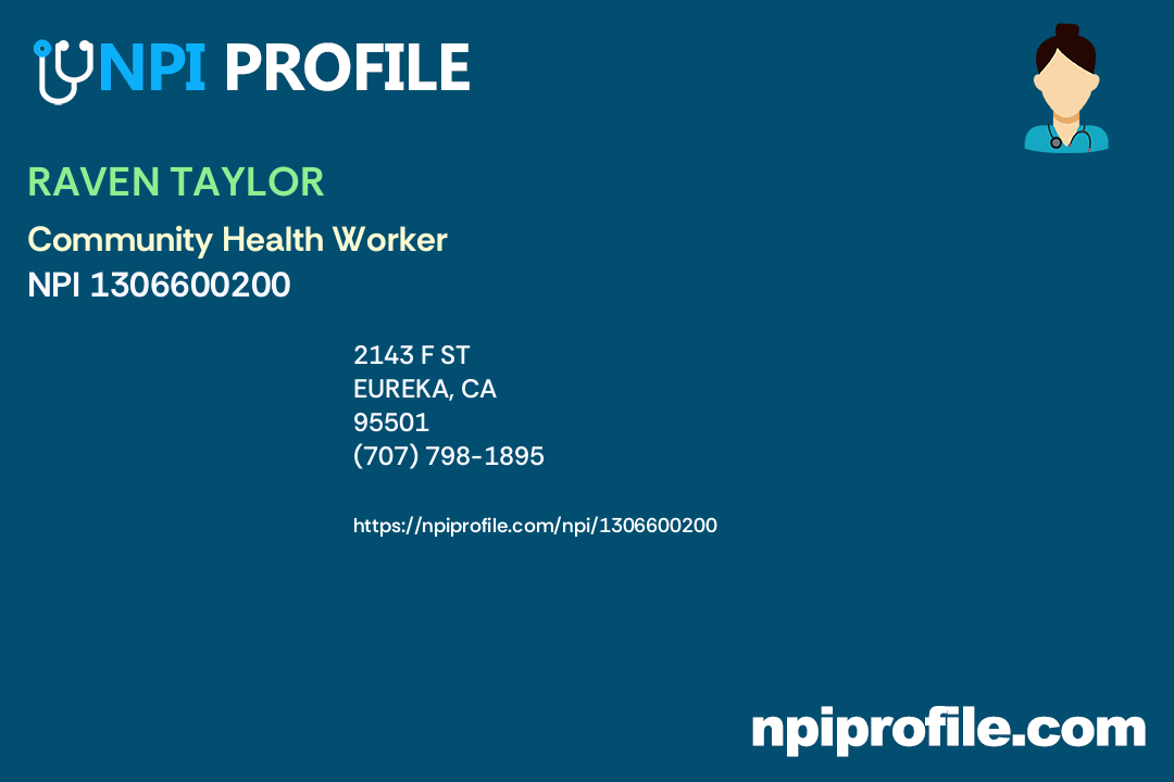 RAVEN TAYLOR - Complete NPI Record 1306600200