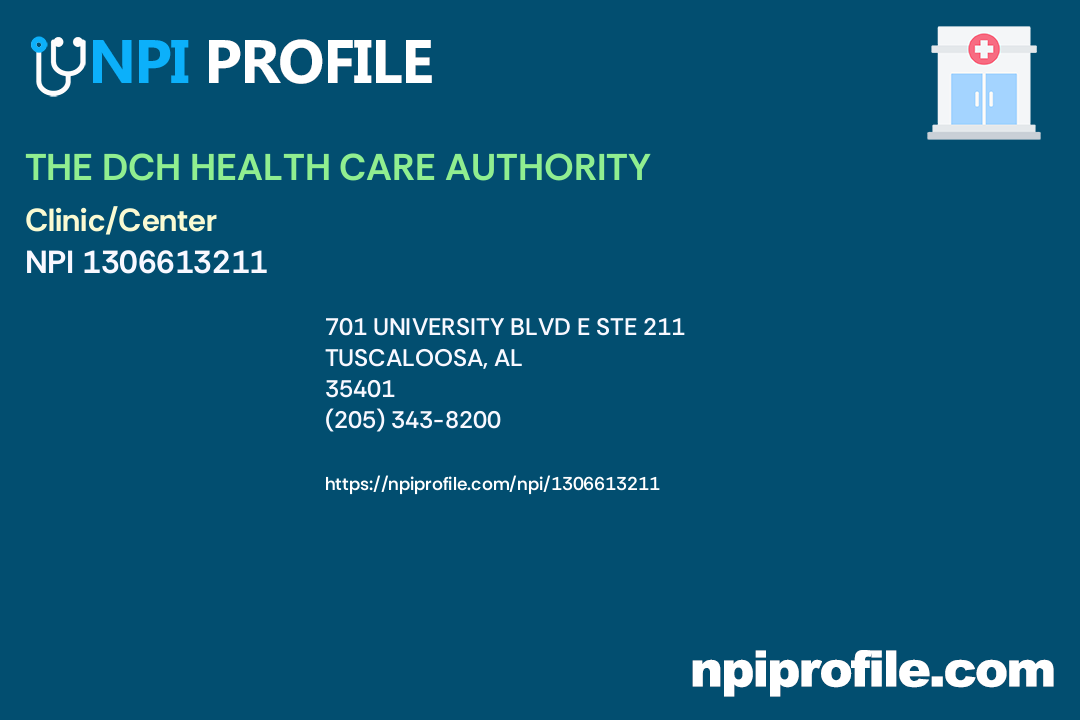 THE DCH HEALTH CARE AUTHORITY - NPI 1306613211 - Clinic/Center in ...