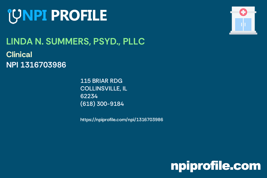 LINDA N. SUMMERS, PSYD., PLLC - NPI 1316703986 - Psychologist in ...