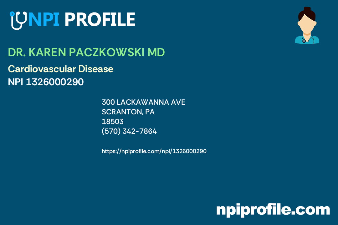 DR. KAREN PACZKOWSKI MD - NPI 1326000290 - Internal Medicine in ...