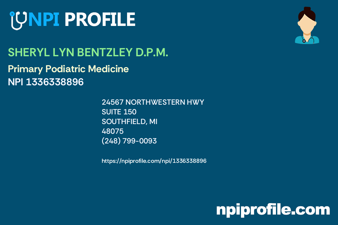 SHERYL LYN BENTZLEY D.P.M. - Accepted Health Plans and Insurance Coverage