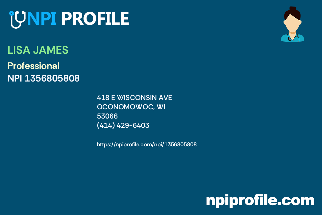 LISA JAMES - NPI 1356805808 - Counselor in Oconomowoc, WI