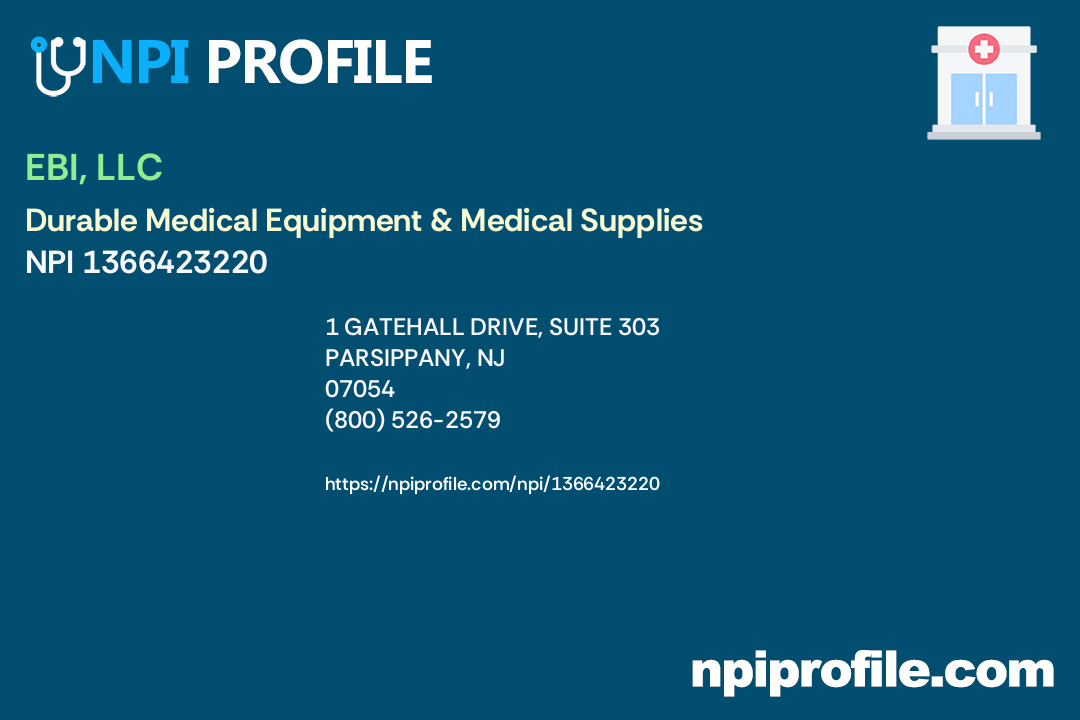 EBI, LLC - NPI 1366423220 - Durable Medical Equipment & Medical ...