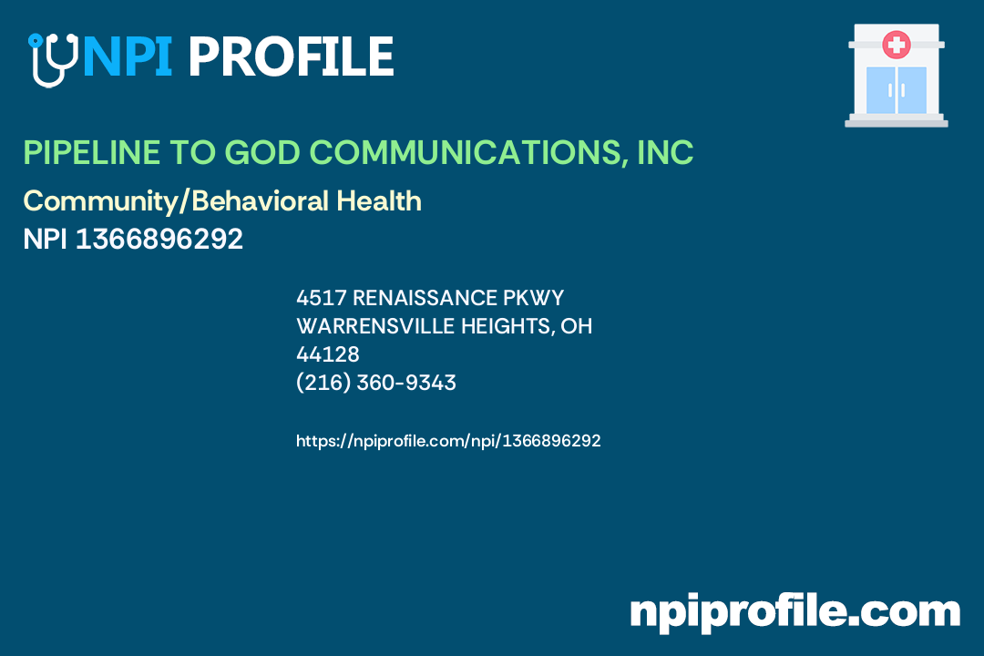 PIPELINE TO GOD COMMUNICATIONS, INC - Accepted Health Plans and ...