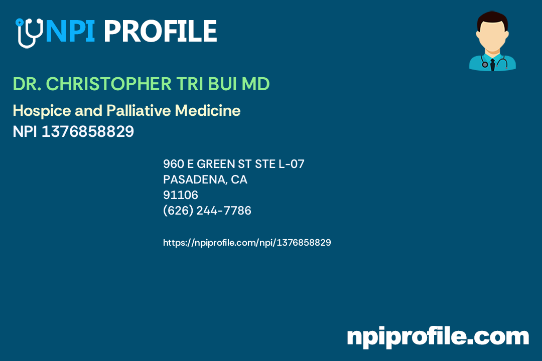 DR. CHRISTOPHER TRI BUI MD - NPI 1376858829 - Physical Medicine ...
