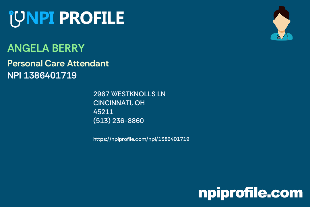 ANGELA BERRY - NPI 1386401719 - Technician in Cincinnati, OH