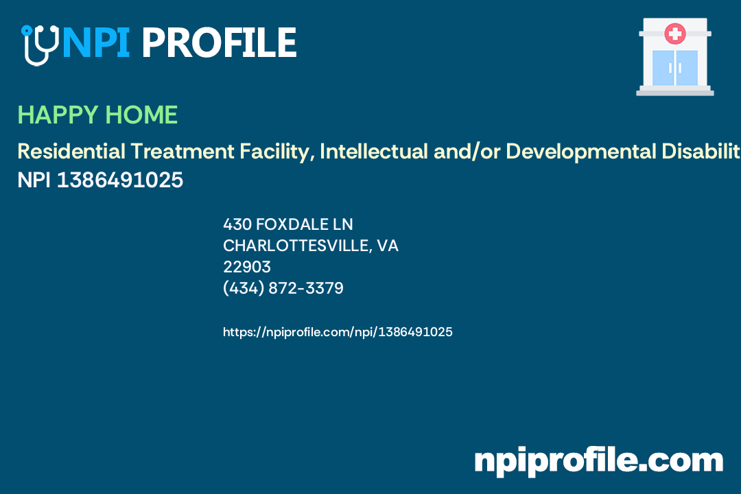 HAPPY HOME Complete NPI Record 1386491025