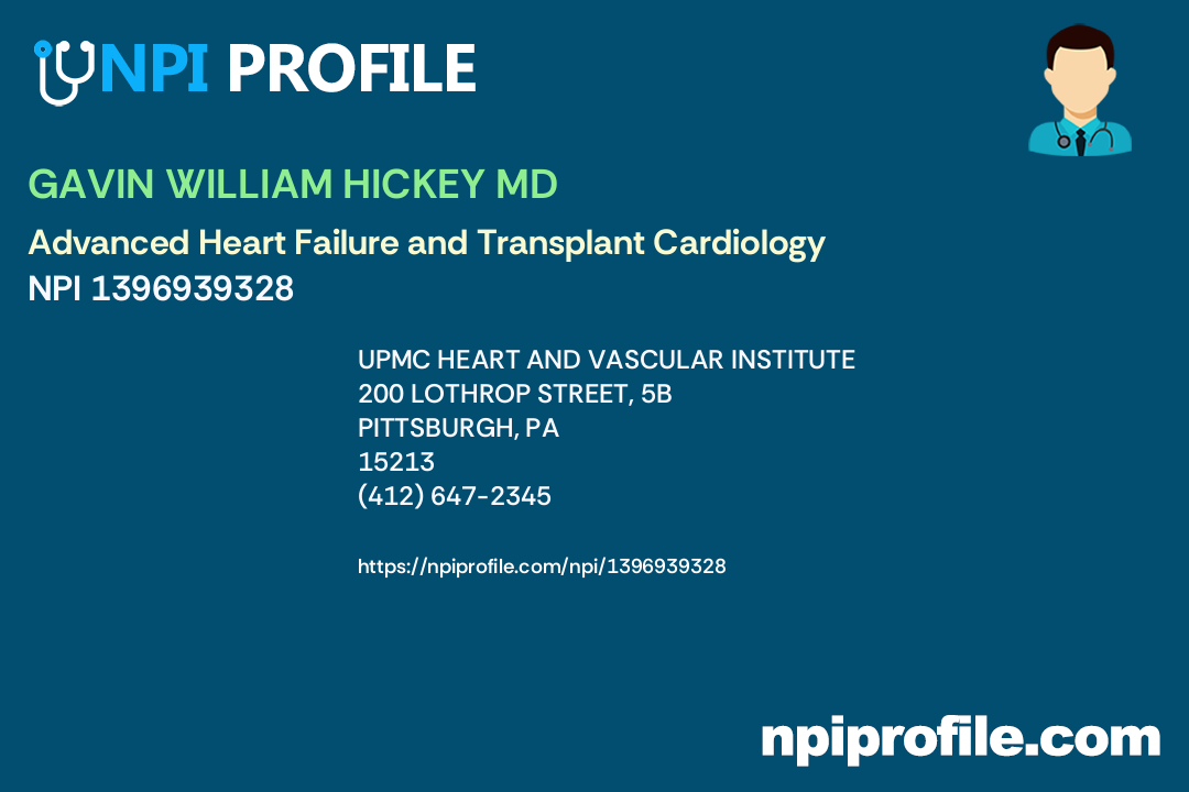 GAVIN WILLIAM HICKEY MD - NPI 1396939328 - Internal Medicine in ...